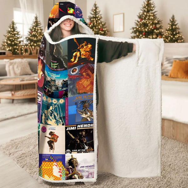 Jimi Hendrix Wearable Hooded Blanket – Iconic Album Cover Collage Gift ...
